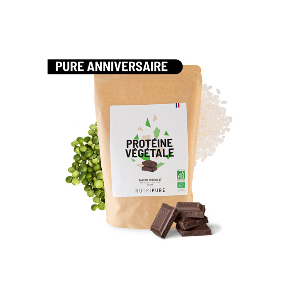 Protéine végétale bio et vegan : riz et pois en poudre